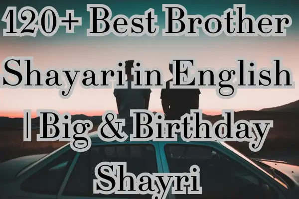 120+ Best Brother Shayari in English Collection 2026